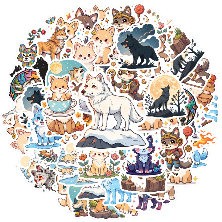 Multicolored Nature Inspired Stickers Themed Character Stickers Fantasy ...