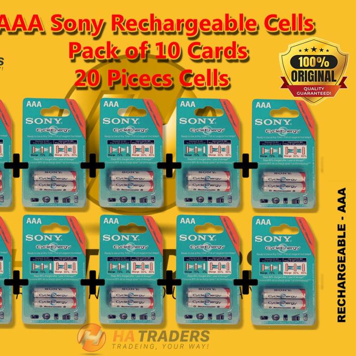 Orignal AAA Sony Cycle Energy Rechargeable Battery NiMH (Pack of 10) 20 ...