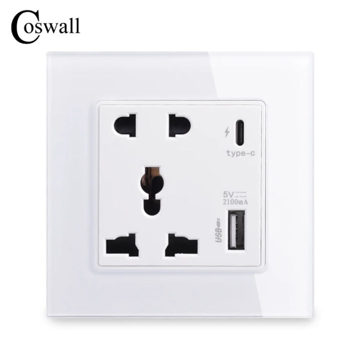 Type-C Interface Socket Smart Quick Charge Wall Panel Universal 5 Pin ...