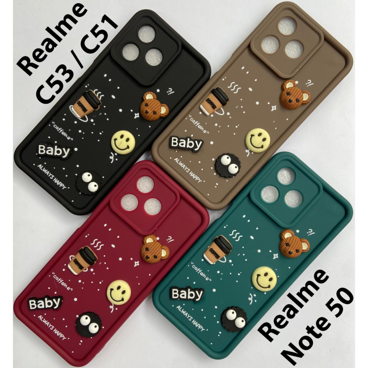 Realme Note 50 / C53 / C51 – Baby Caffeine Theme 3D Back Cover for ...