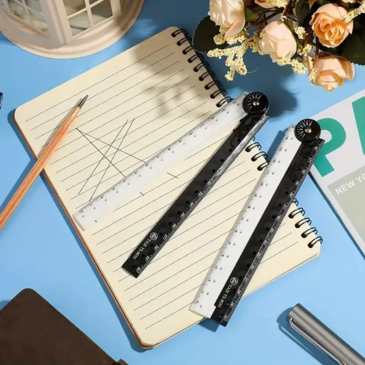 Simple Black And White Folding Ruler Drawing Plastic Straight Ruler ...