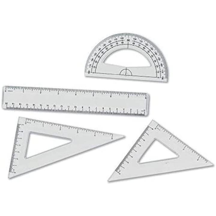 4pcs/set Drawing Measurement Geometry Triangle straightedge (Plastic ...