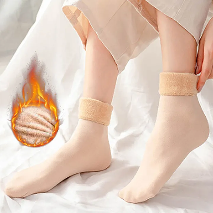 Fall Velvet Plus Thick Warm Socks for Women & Girls | Winter Wool Socks ...
