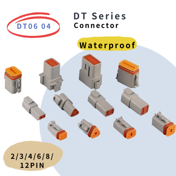 10 Sets Deutsch DT Connector DT06-2S/DT04-2P 2P 3P 4P 6P 8P 12P Waterproof Electrical Connector ...