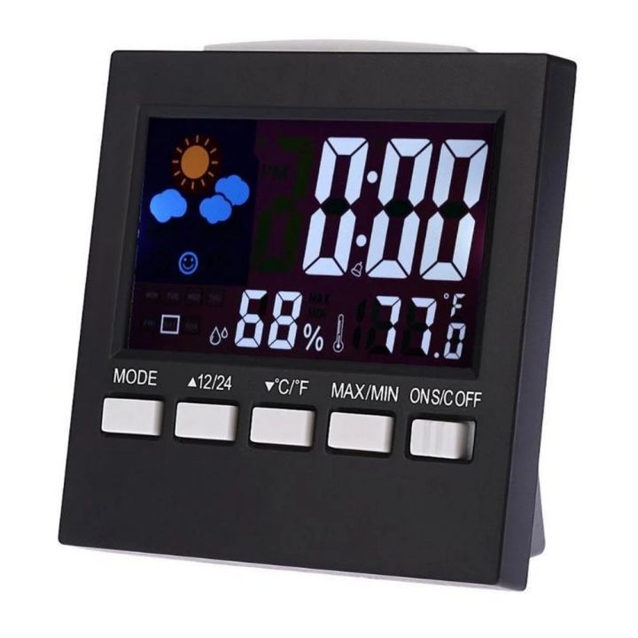 Intelligent Weather Clock Lcd Digital Display Alarm Calender Hygrometer ...