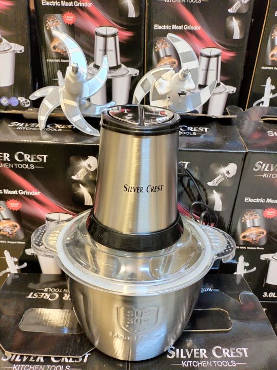 Electric Meat Chopper Brand Silver Crest SUS 304 stainless steel Bowel Capacity 3L Powerful 1000 ...