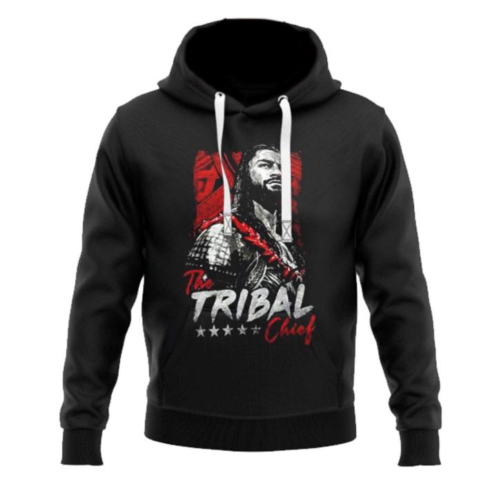 Roman The Tribal Chief Digital Print Pullover Hoodie | Daraz.pk