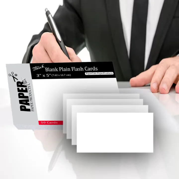 PaperCuts _ Blank Plain Flash Cards_Index Cards_Memo Cards 3x5 inches ...