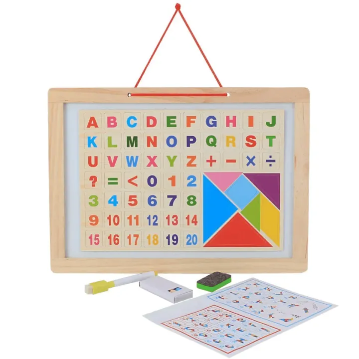 🧩 Wooden Double-Sided Magnetic Alphabet & Number Learning Board with ...