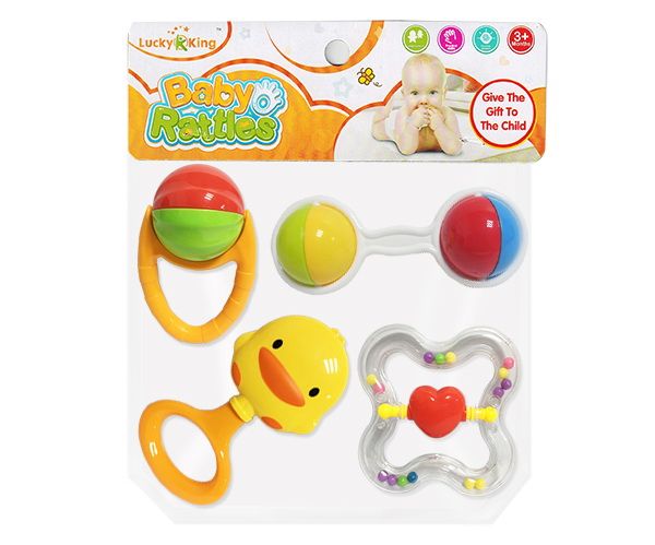 4 Pcs New Born Babies Rattle Set, Toy for Babies, Non-Toxic KiDs ...