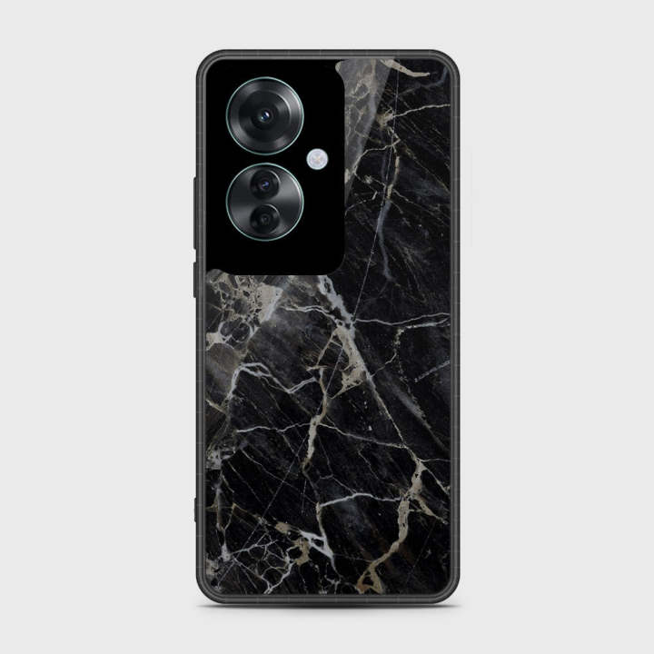 Oppo_ Reno 11F 5G Cover- Black Marble Series - HQ Premium Shine Durable ...