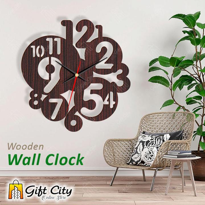 Gift City - Joint Numbers Wall Clock, 3D Modern Clock, Laser Cut Clock ...