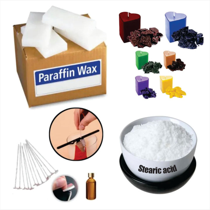 Candle Making Kit Raw Materials with Wax, Wicks, Dyes, Stearic Powder ...