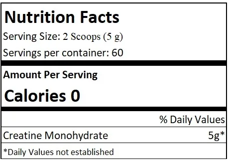 Creatine Monohydrate 300 g (60 Servings) by Pure Health Nutrition ...