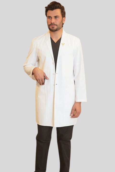 Premium Lab Coat with Versatile Pockets & Stylish Side Cuts ...