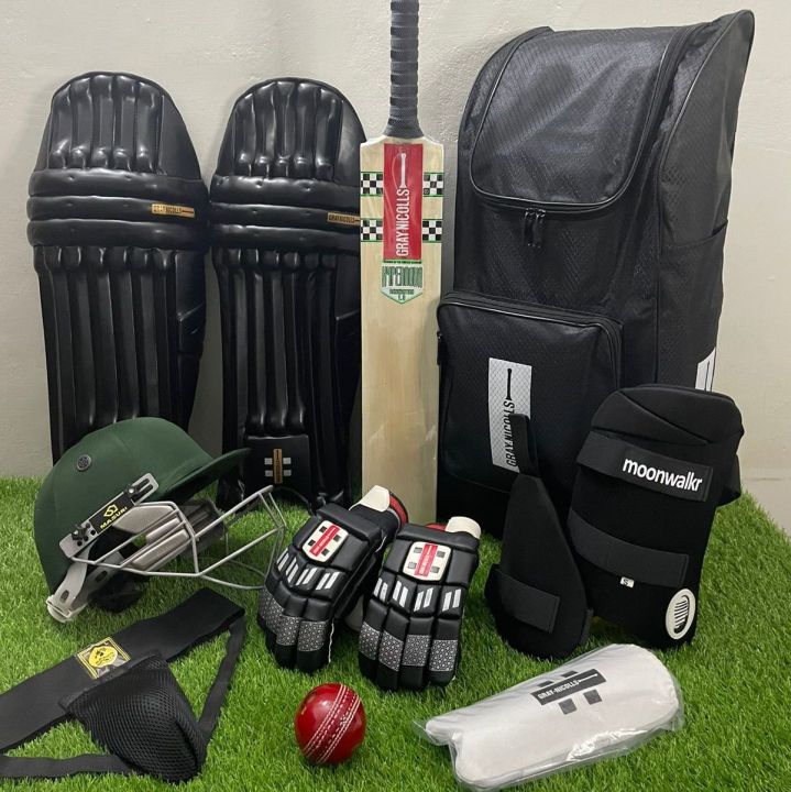 Pack of 10 - Cricket Kit For Adults (Hard Ball Bat + Hard Ball + Gloves ...