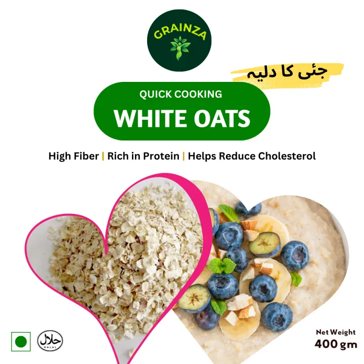 Quick Cooking White Oats 400 gm 100% Natural Healthy Fibre Rich ...