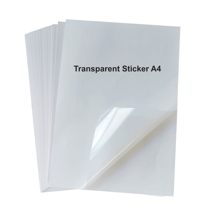 Transparent Printable Sticker Paper A4 Size 20 Sheets Translucent ...