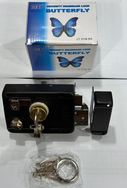 Night Latch Butterfly LT Black, Main Door lock | Daraz.pk
