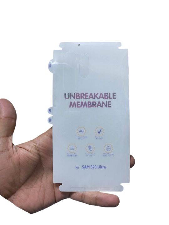 S23 Ultra Back Unbreakable Membrane Sheet, Back Matt Jelly Sheet For ...