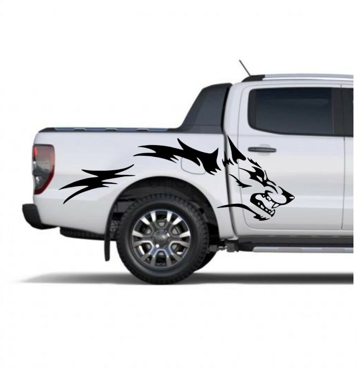Wolf (pair) car graphics decal stripes van universal sticker side ...