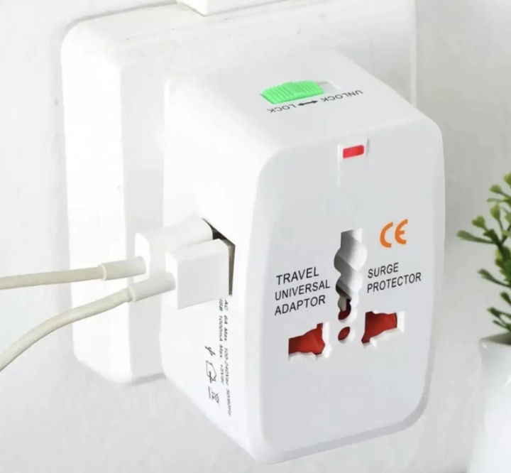 Universal Worldwide Travel Electric Plug Power Socket USB Adapter ...