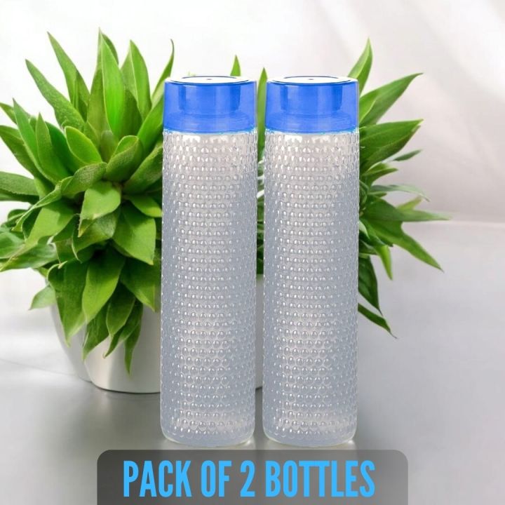 PACK OF 2 TENTA Unbreakable Plastic Bubble Pattern Leak-Proof Water ...