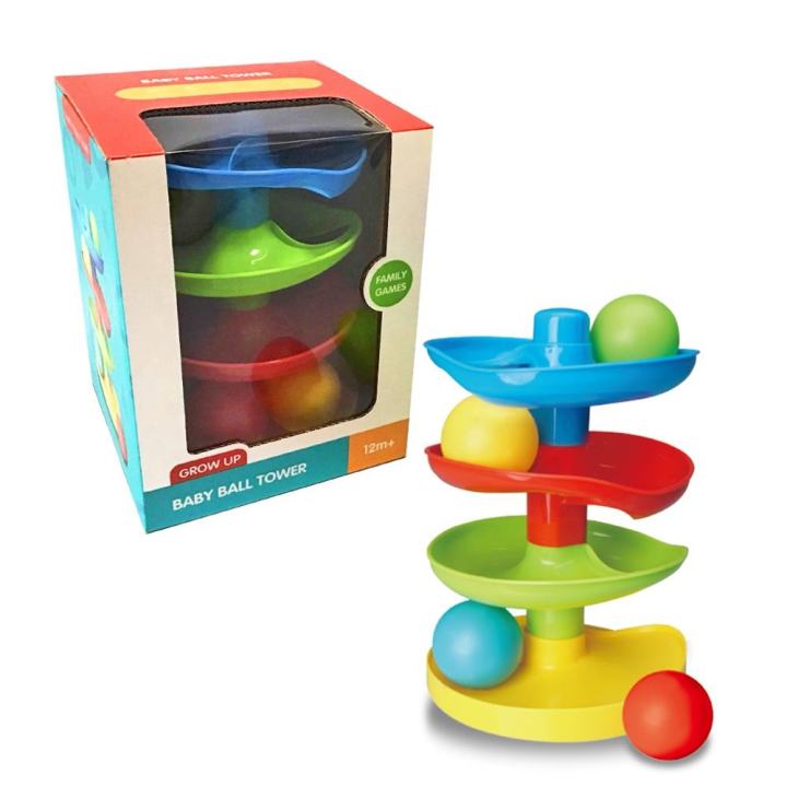 Baby Ball Tower roll ball tower game Drop & Roll Toy Spiral Swirl ...