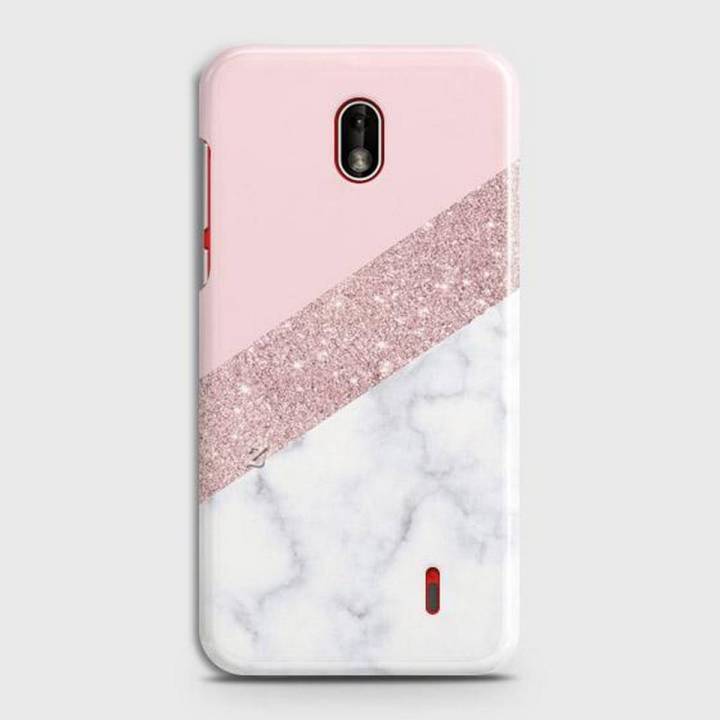 Nokia 1 Plus Cover Case Pink and white marbel Hard Cover- Design 33 ...