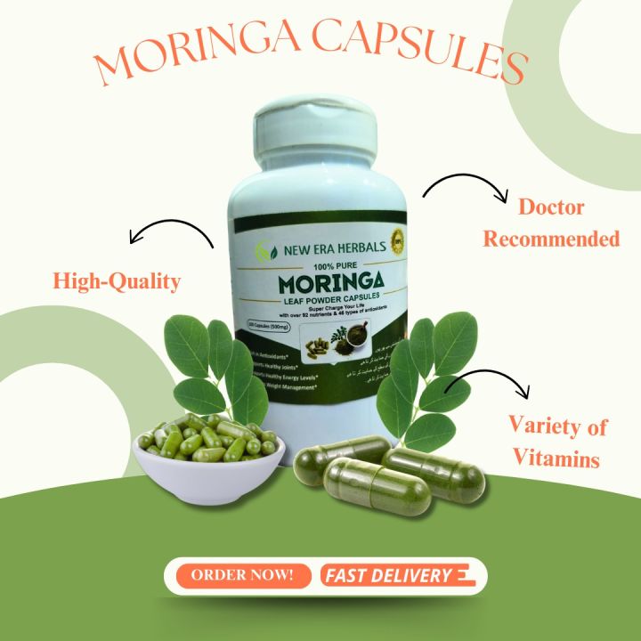 Moringa Capsules 90 - New Era Organic Pills, Weight Loss | Daraz.pk