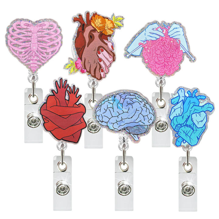 Lightweight Badge Reel Trendy Clip-On Retractable Name Tag Acrylic Id ...
