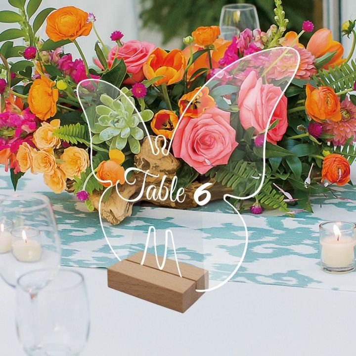 Transparent Wooden Removable with Base Table Place Card for Wedding ...