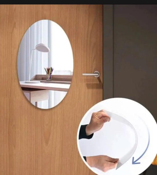 Original Acrylic Flexible Oval Mirror Sticker – Self-Adhesive Non-Glass ...