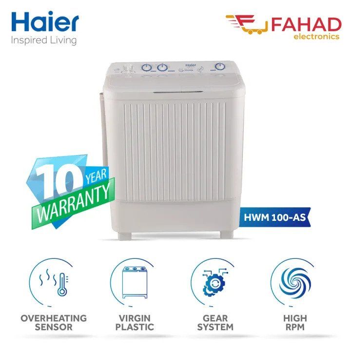 Haier 10kg Twin Tub Semi Automatic Washing Machine HWM 100-AS 10 Years ... Haier 10kg Twin Tub Semi Automatic Washing Machine HWM 100-AS 10 Years ...