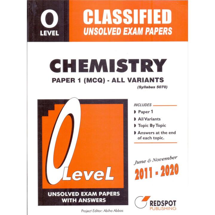 O level chemistry paper 1 MCQ all variants unsolved exam papers june ...