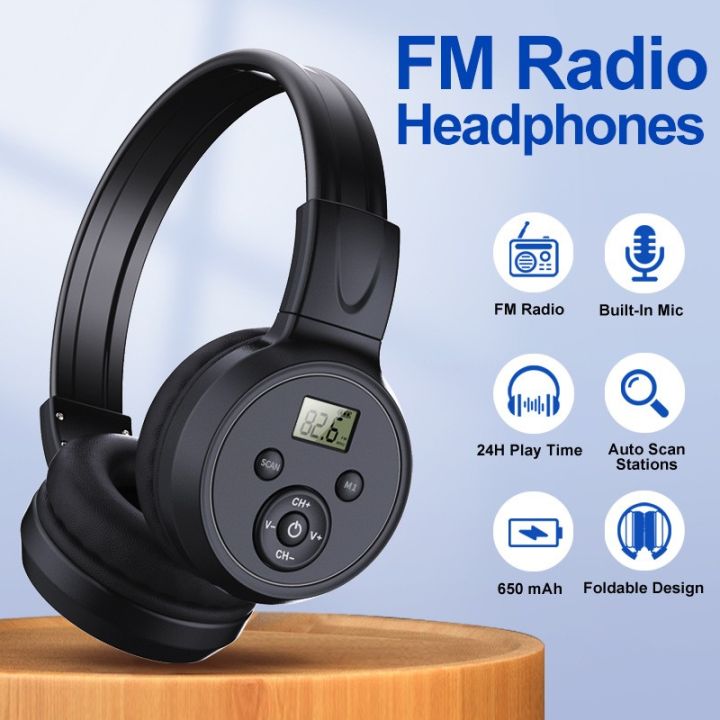 Portable Personal FM Radio Rechargeable Headphone Ear Muffs Foldable ...