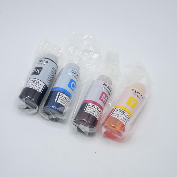 Four Color Refill Ink Set - Cyan, Magenta, Yellow, and Black - 100ml ...