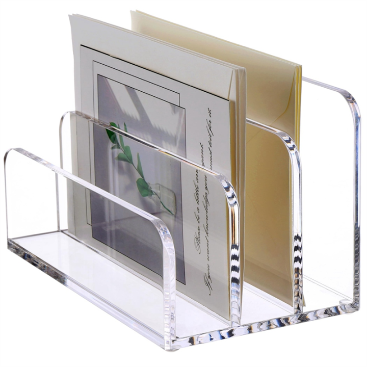 3 Compartments Mail Organizer Vertical Letter Holder File Sorter ...