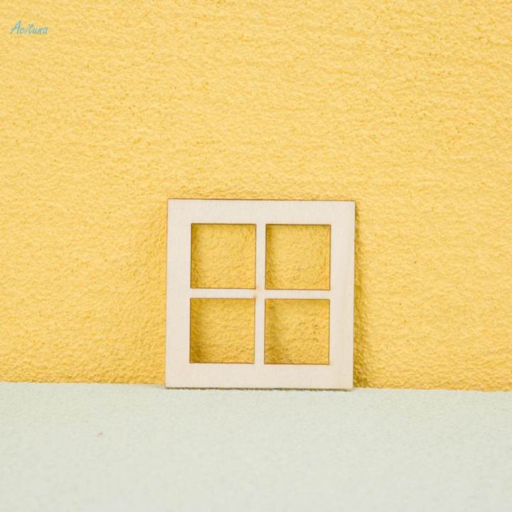 4x Mini DIY Shutters 1:12 Scale Tiny Wooden Window Model Miniatures ...
