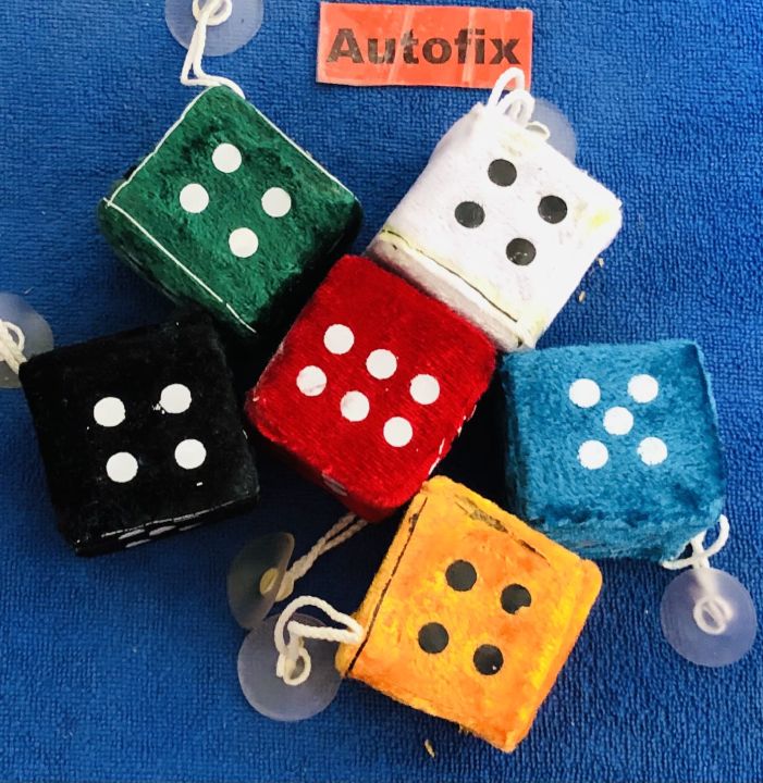 Car Interior hanging soft dice various colors 02 PC | Daraz.pk