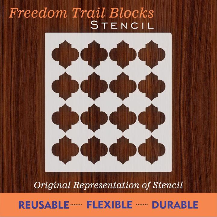 Famous Seamless Block pattern Reusable Stencil For wall Painting Art ...