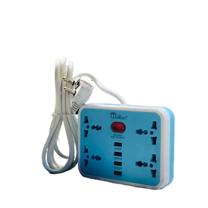 Square Plug Multi Outlet Heavy Duty 3m Copper Wire 6amp Extension Board ...