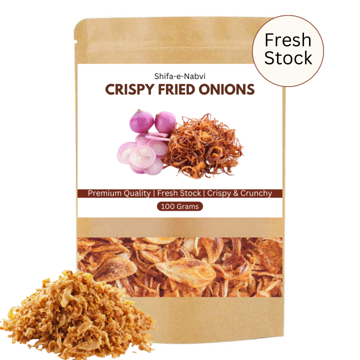 100 Grams Crispy Fried Onions | Fresh Stock | Crispy & Crunchy Brown ...