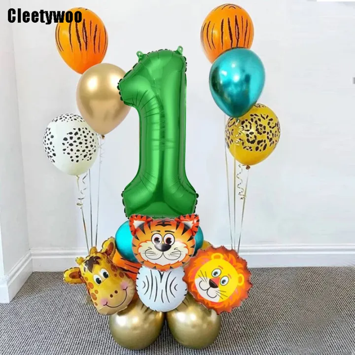 32inch Green Number Balloons Set Happy 1 2 3 4 5 Years Birthday Foil ...