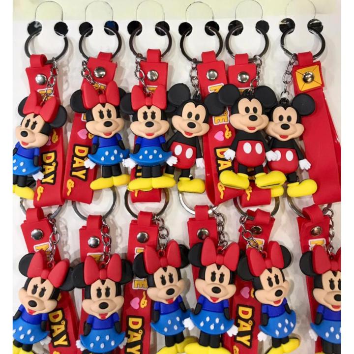 Disney Mickey Mouse Keychains Cute Cartoon Baby Boy Girl Figure Keyring ...