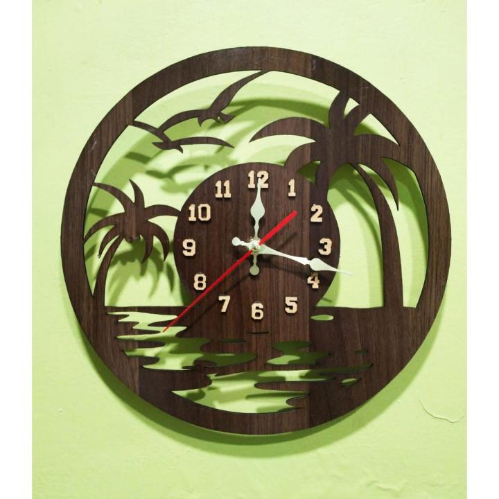 Wooden wall clock Laser Cut MDF 3D modern design Wooden Wall Clock ...