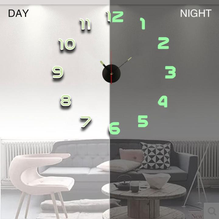Mini Home Wall Clock 3D DIY Acrylic Mirror Stickers For Home Decoration ...