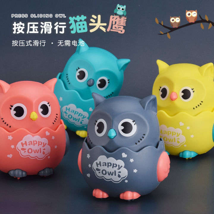 Douyin cartoon cute pet owl press scooter creative pull back inertia ...