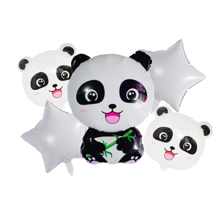 5pcs/set Cartoon Panda Foil Balloons Set Birthday Party Decoration ...