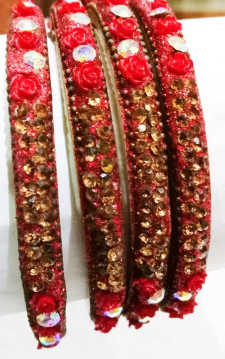karas Set --- Red Roses bangle - 4-Piece Set/ Indian Style | Daraz.pk